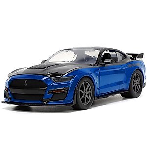 Jada Toys Bigtime Muscle 1:24 2020 Ford Mustang Shelby GT500 Die-cast Car Black Gold, Toys for Kids and Adults