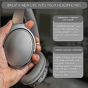 Bose Headphones Replacement Ear Pads for Bose Quiet Comfort 35 Soft Replacement Earpads Ear Cushions for Bose - QC 35, QC25, QC15, QC2, Ae2, Ae2i, Ae2w, SoundLink/Sound True (Grey)