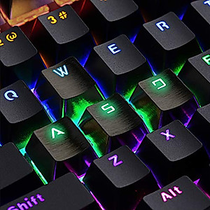 Hallsen Metal Keycaps Mechanical Gaming Keyboard WASD Keycaps for FPS & MOBA, Upgraded Stainless Steel Custom 60% Keycaps Kit with Key Puller for Mechanical Keyboard Cherry Mx Switches (Black)