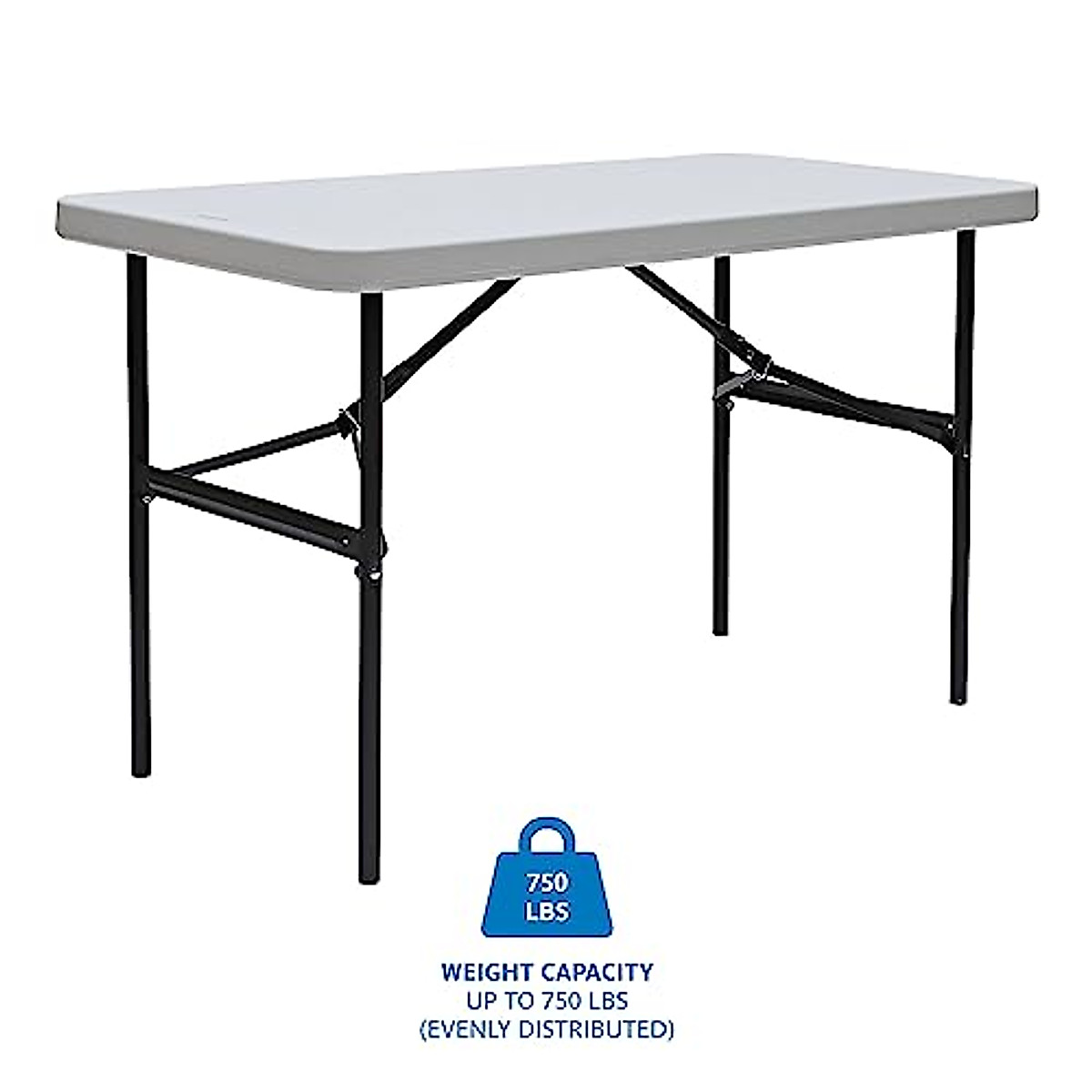 Iceberg IndestrucTable Commercial Folding Table, Indoor or Outdoor, Platinum, 750 lbs. Weight Capacity, 24” W x 48” L