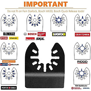 PECHAM 24PCS Universal Wood Metal Oscillating Multitool Quick Release Saw Blades Fit Porter Cable Black & Decker Rockwell Ridgid Ryobi Milwaukee Chicago Craftsman