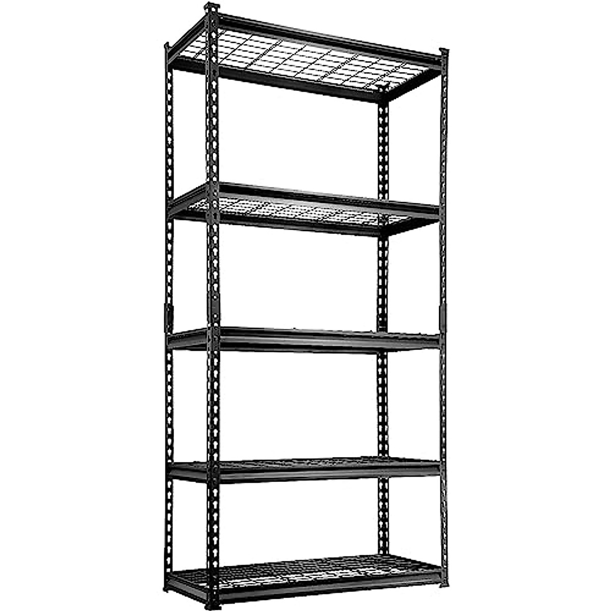 VEVOR Storage Shelving Unit, 5-Tier Adjustable, 2000 lbs Capacity, Heavy Duty Garage Shelves Metal Organizer Wire Rack, Black, 36" L x 16" W x 72" H for Kitchen Pantry Basement Bathroom Laundry Closet