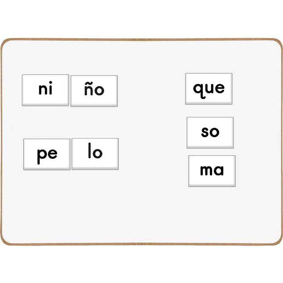 Really Good Stuff Magnetic Syllable Tile Kit - Spanish - 102 Tiles, 1 Storage Box