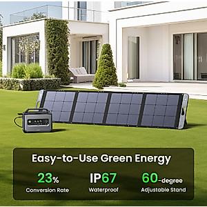 UGREEN PowerRoam 1200 Solar Generator, 1024Wh Portable Power Station with 200W Solar Panel Included, Up to 2500W Output, LiFePO4 (LFP) Battery, Generators for Home Backup/Outdoor Camping/RVs