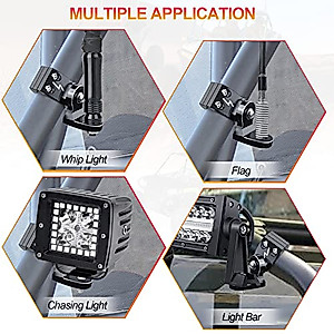 UTV Flag Mount- StarknightMT Adjustable Heavy Duty UTV Whip Mount for 1.75"-2" Roll Bar Compatible with Polaris RZR 1000 XP 900 Pro Can-Am Maverick x3 Pioneer 1000 Talon 1PC