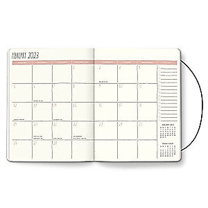 Rae Dunn by Orange Circle Studio Just Right 2022-2023 Monthly Planner - 17-Month Organizer with Full-Color Monthly Views, Storage Pocket & Elastic Closure - Future Looks Bright