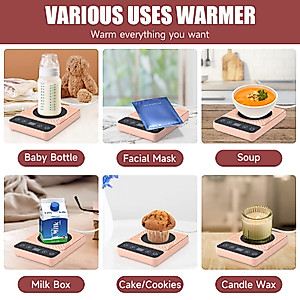 Coffee Warmer for Desk - Electric Mug Warmer, Coffee Mug Warmer with Timer, 6 Temp Mug Warmer, LED Display Smart Coffee Cup Warmer, Mug Heater for Coffee Tea Pink