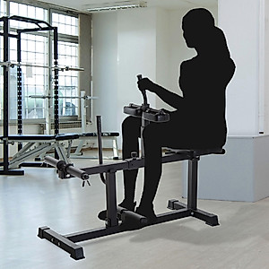 Soozier Adjustable Seated Calf Raise Machine, Leg Machines Home Gym, for Calf, Waist, Arm Training