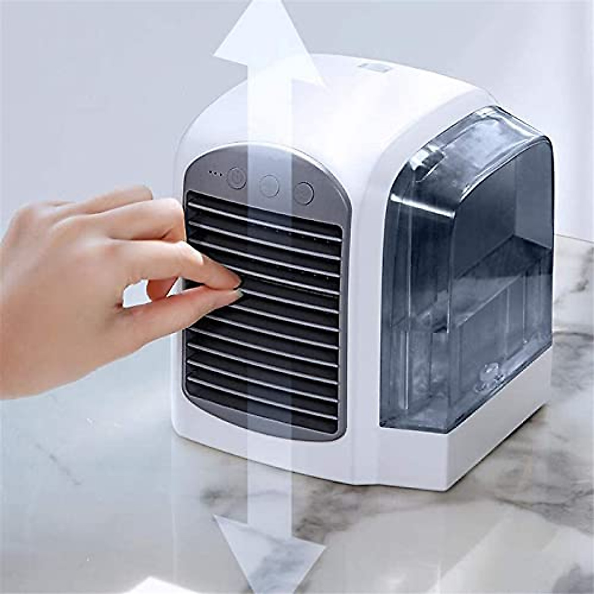 XXY216 Breeze Maxx Air Cooler,Personal Space Mini Evaporative Air Cooler,Portable 3-in-1 Air Cooling Purification Humidifier-for Camping/Home/Office (Grey)