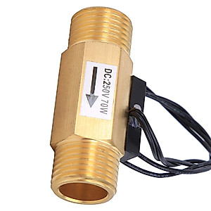 Water Flow Meter, 1/2 Inch Brass Water Flow Sensor Switch, Industrial Electromagnetic Flow Meter, for Industrial Automation, Mechanical Equipment, Air Compression, Refrigeration, Heating, Ventilation