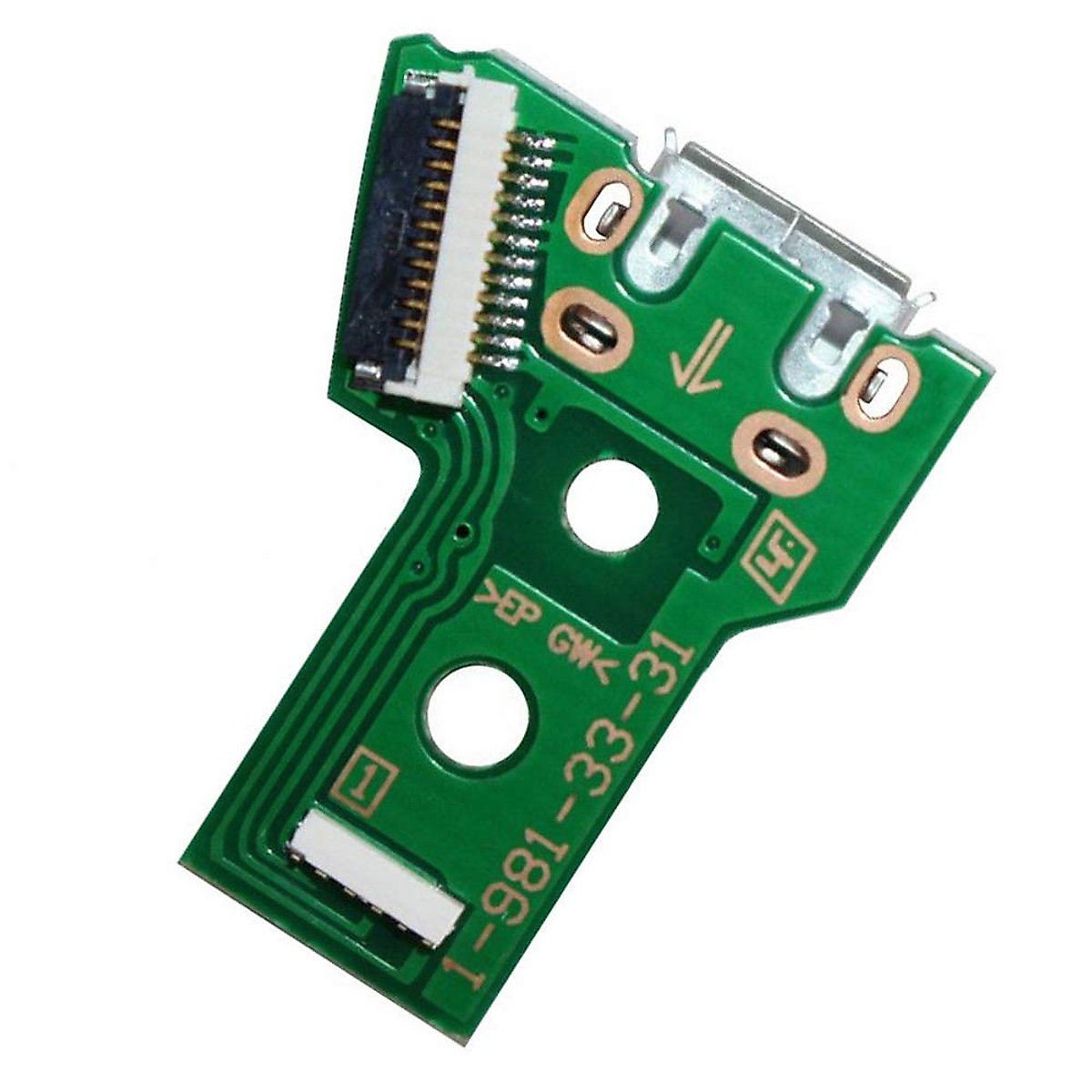 4 USB Charging Port Circuit Board, Charging Table Port 12 Pin with Cable Plug Accessories Micro USB Circuit Adapter JDS040 Controller LED Light Replacement Tape for PS4