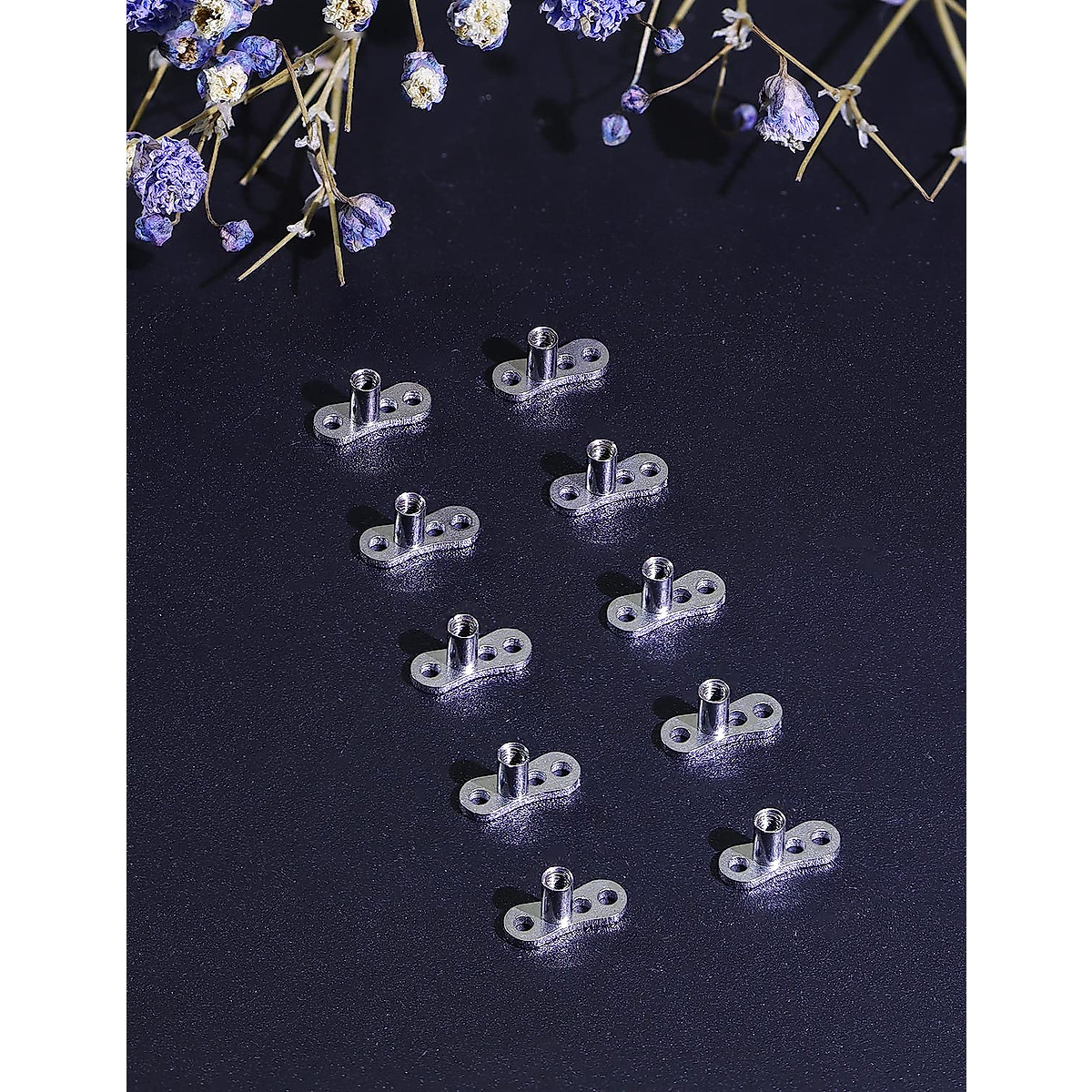 Uqnwbdq G23 Titanium Dermal Base Dermal Piercing Jewelry Hypoallergenic implant medical Dermal Anchor Top Dermal Jewelry kit Surgical Stainles Steel Diamond Microdermal Piercing Jewelry for Women Men