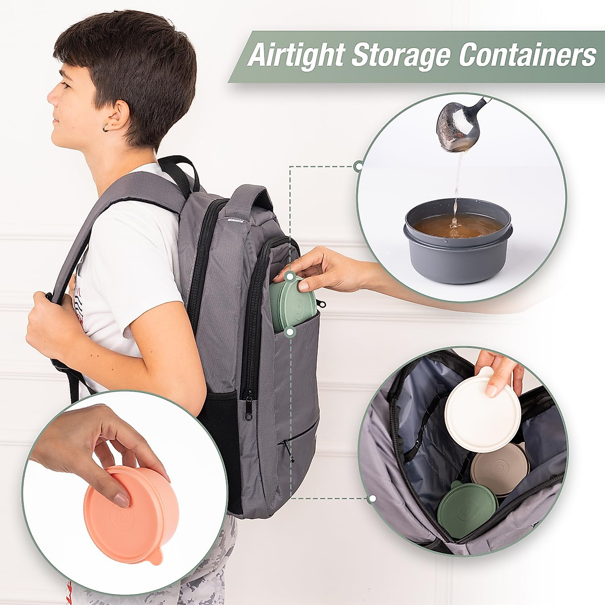 EYNEL 9 oz Small Round Food Storage Containers with Lids Set of 10, Airtight Leakproof Reusable, Plastic To Go Bento Box, Mini Lunch Box, Snack Storage Bowl, for Kitchen, Picnic (10)