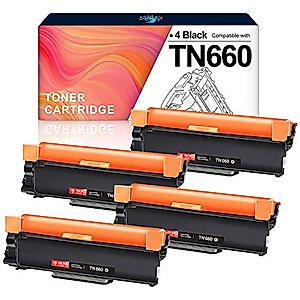 H&BO TOPMAE Compatible Toner Cartridge Replacement for Brother TN660 TN 660 TN630 TN 630 High Yield to use with HL-L2300D HL-L2320D HL-L2340DW HL-L2360DW MFC-L2720DW MFC-L2740DW DCP-L2540DW (4 Black)