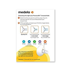 Medela PersonalFit Breast Shields, 2 Pack of XX-Large 36mm Breast Pump Flanges, Authentic Medela Spare Parts, Made Without BPA