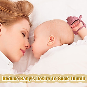 4 Packs Baby Teething Toy Silicone Teething Toys for Babies 0-6 Months Anti Dropping Wrist Hand Teethers Mitten Chick Baby Chew for Sucking Needs