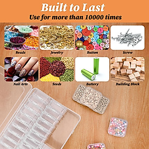 Mathtoxyz Bead Organizer Box, 31Pcs Small Bead Organizers and Storage Plastic Cases Mini Clear Bead Storage Containers Boxes with Hinged Lid and Rectangle for Bracelet Making DIY Jewelry Craft Nail