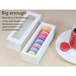PQZKLDP 16Packs White Macaron Gift Boxes for 6 to 8 Macarons with Clear Window Cookie Packaging Box for Chocolate, Truffles Cake,Desserts,Mini Cupcakes, MuffinsHome X158