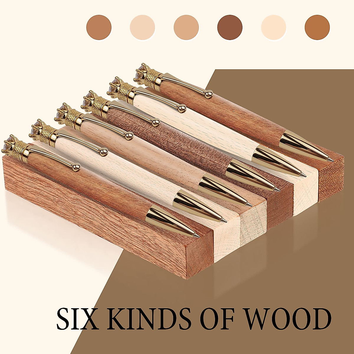 30 Pieces Exotic Wood Pen Blanks Pen Turning Supplies, Black Walnut, Hard Maple, Beech, Sapele, Cherry, and Merbau DIY Crafts Pen Turning Kit for DIY Crafts,5 x 3/4 x 3/4 Inches
