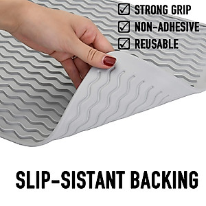 Kitchen Refrigerator Shelf Liners Non Adhesive 12x16 inch , Non Slip Drawer Cabinet Liner for Shelves , Fridge Mats Waterproof Washable 2 Pack