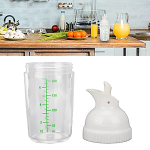 Fdit Salad Dressing Mixer Bottle, Salad Dressing Shaker, Salad Dressing Bottle 200ml Salad Dressing Shaker Salad Dressing Container (White)