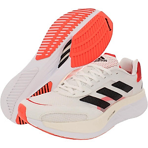 adidas Adizero Boston 10 Running Shoe - Women's FTW White/Core Black/Solar Red, 9.5