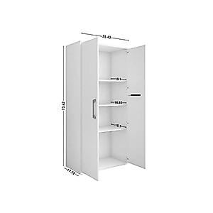 Manhattan Comfort Eiffel 3-Piece Storage Garage Set in White