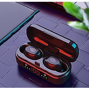 EKIDAZ 2023 Wireless Earbuds Headphones, Bluetooth 5.0 Earphones HD Noise Cancelling with Large Screen Digital Display, Stereo Earphones in-Ear Headset for Sports/Games