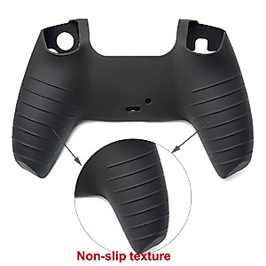 PS5 Controller Silicone Skin, PS5 Anti-Slip Silicone Protective Cover Housing for PS5 Controller Housing Shock Absorbing Line Playstation 5 Duelsense Controller (Black)