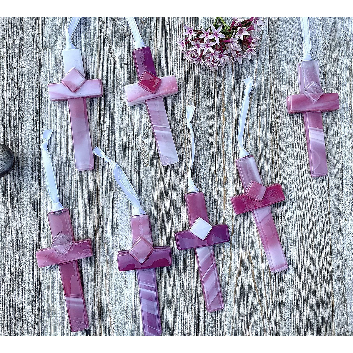 Handmade Glass Cross for Mother with Poem- Unique Gift for Mom on Christmas, Mother's Day, Birthday