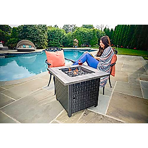 Endless Summer 30-in Black/Grey Tabletop Steel Propane Gas Fire Table