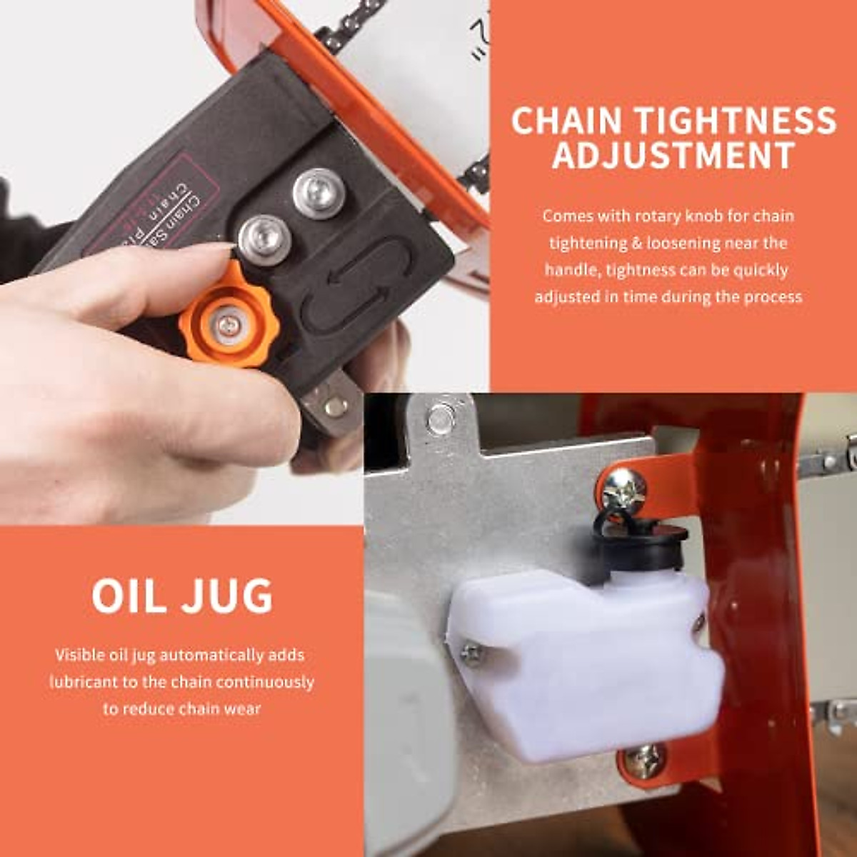 12 Inch Chainsaw Attachment for Angle Grinder, Electric Chain Saw Converter Accessories for Wood Cutting Applicable Angle Grinder 5/8”-11 Thread ABOR M10 M12 M14