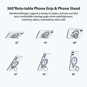 Nillkin Phone Grip, Metal Phone Ring Holder Stand, Adjustable Kickstand, Phone Gripper for Back of Phone OnePlus 10 Pro, for iPhone 13, 13 Pro, 13 Mini, XS,12, 11,8,Pixel 6/6A (Lavender Purple)