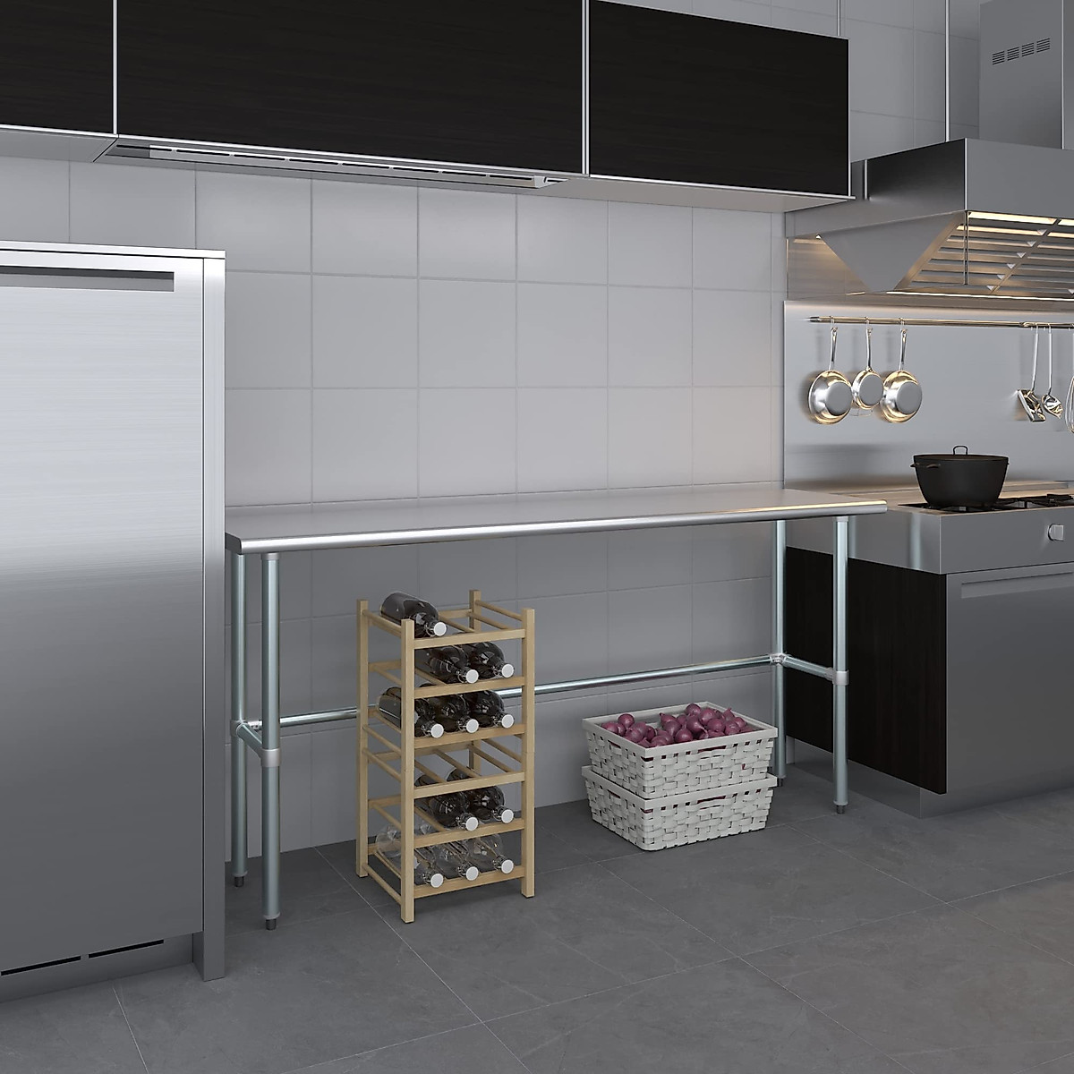 18 in. x 60 in. Open Base Stainless Steel Work Table | Residential & Commercial | Food Prep | Heavy Duty Utility Work Station | NSF