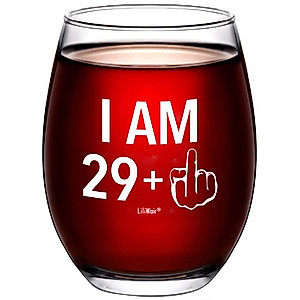 30th Birthday Gifts Wine Glass Men Women | 1994 Birthday Gift for Man Woman turning 30 | Funny 30 th Party Supplies Decorations Ideas | Thirty Year Old Bday | 30 Middle Finger Gag Wine Presents