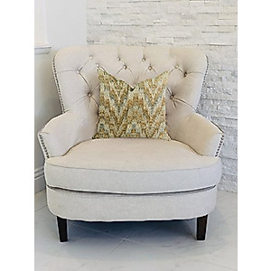 Plutus Brands Designer Ripple Double Sided Luxury Throw Pillow, 20" x 20", Brown/Blue/Beige