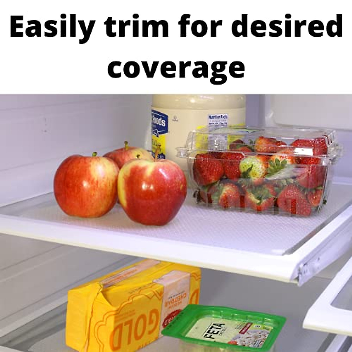 Clear Refrigerator Liners for Shelves Washable – 9 pc Customizable Washable Refrigerator Liners, Shelf Liners for Glass Shelves