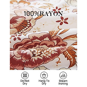 ZESICA Women's 2025 Summer Bohemian Floral Printed Elastic Waist A Line Maxi Skirt with Pockets,Floral White,Medium