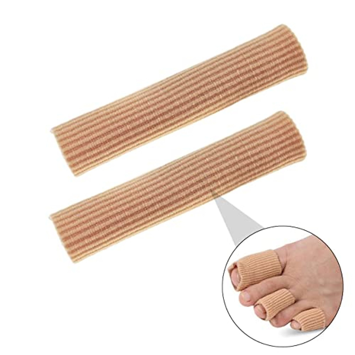 LALAFINA 4 pcs gel finger toe cover thumb splint thumb spica splint elastic wrap bandages toe protectors gel pad protectors finger splint gel lined toe tubes ribbed finger sleeve elasticity