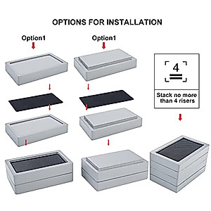 Stahala Bed Risers (Set of 8) Lifts Height 1",2",3" or 4",Natural Wood Furniture Heavy Duty Leg Risers Lifts for Sofas Table Desk Chair Couches with Non-Slip Rubber Pad & Non-Slip Recessed Hole
