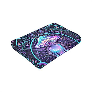 Gaseekry Blanket Psychedelic Magic Mushrooms Fleece Flannel Throw Blankets for Couch Bed Sofa Car,Cozy Soft Blanket Throw Queen King Full Size for Kids Women Adults 80"X60"