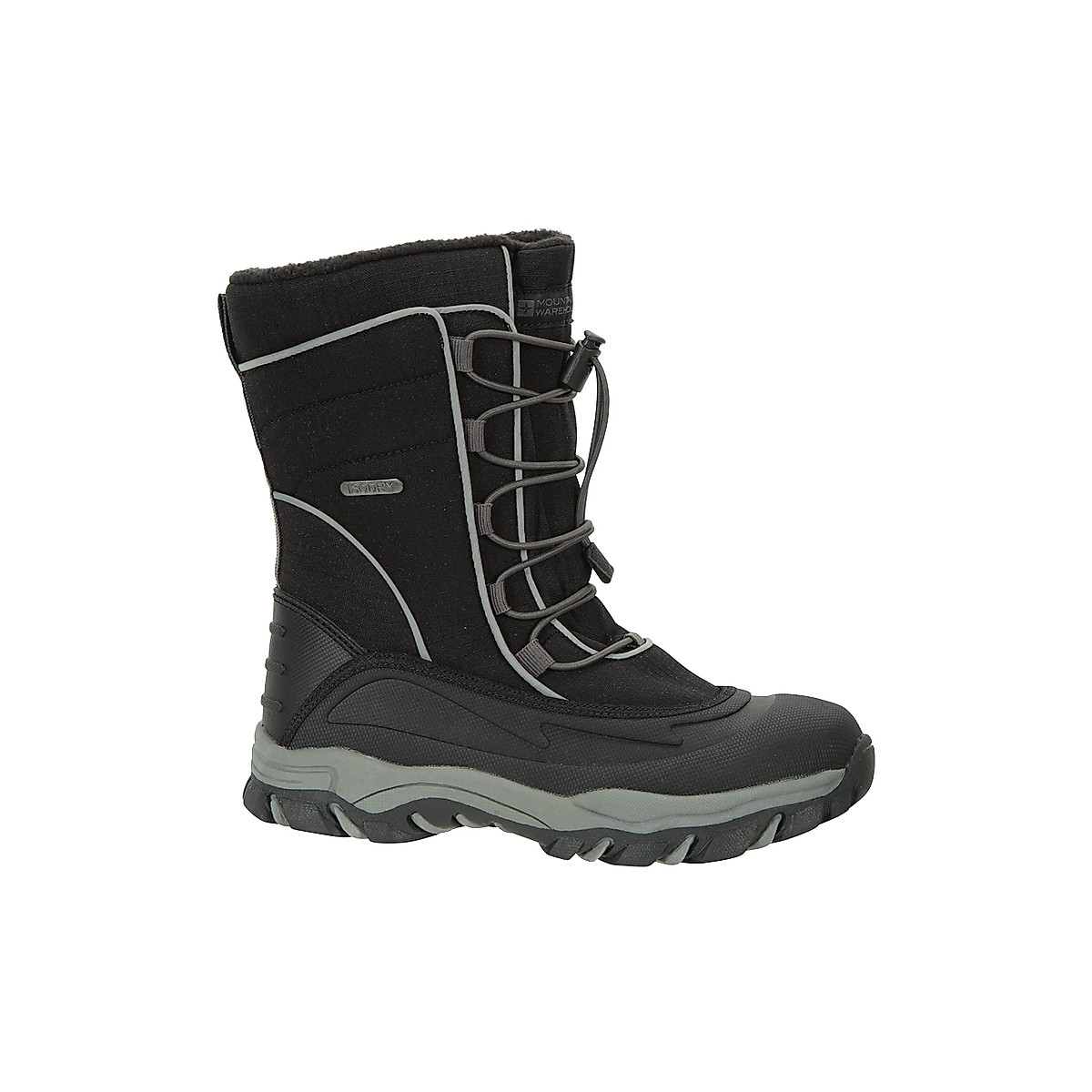 Mountain Warehouse Park Youth Kids Snow Boots - Warm Winter Shoes Black Kids Shoe Size 5 US