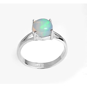 1.40 Carat Natural Finest Fire Ethiopian Opal Gemstone Woman Ring in 925 Sterling Silver