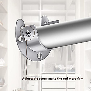 4 Packs Stainless Steel Wardrobe Bracket U-Shaped Rod Socket Flange 1-1/4" Diameter Heavy Duty Closet Rod Brackets End Supports for Closet Rod with Screws (Silver)