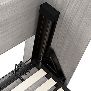 Bestar Pur Queen Murphy Bed with Closet Storage Organization, Platinum Gray 136-inch Sleeping Arrangement for Multipurpose Room with Wardrobe Organizers