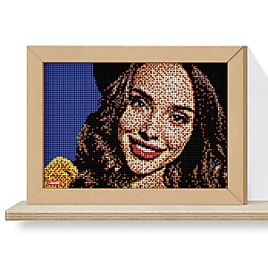 Quercetti Pixel Art 8 Take a Selfie Mosaic Kit - Turn Any Photo into Mosaic Art with 9600 Pegs in 6 Colors and 8 Pegboards, with Frame for Hanging and Display, Ages 9 Years and Up