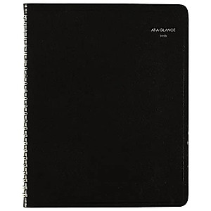 AT-A-GLANCE 2023 Weekly Planner, DayMinder, 7" x 8-3/4", Medium, Column-Style, Faux Leather, Black (G59000)