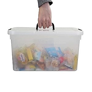 Doryh 17.5 L Plastic Storage Bin with Lid, Clear Latching Box, 4 Packs