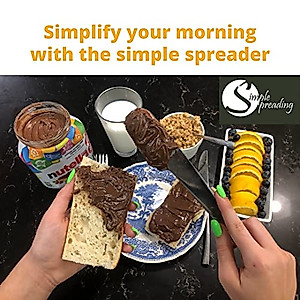 Simple preading Stainless Steel Spatula Spreader Knife Peanut Butter and Jelly, Chocolate or Strawberry Jam Stirrer & Jar Scraper 8.9" Multifunction Stir & Scrape any Jars - Spread with Clean Hands