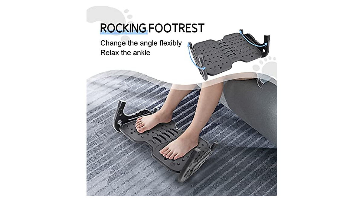 Under Desk Foot Rest: Rocker, Massage, Relieve Fatigue
